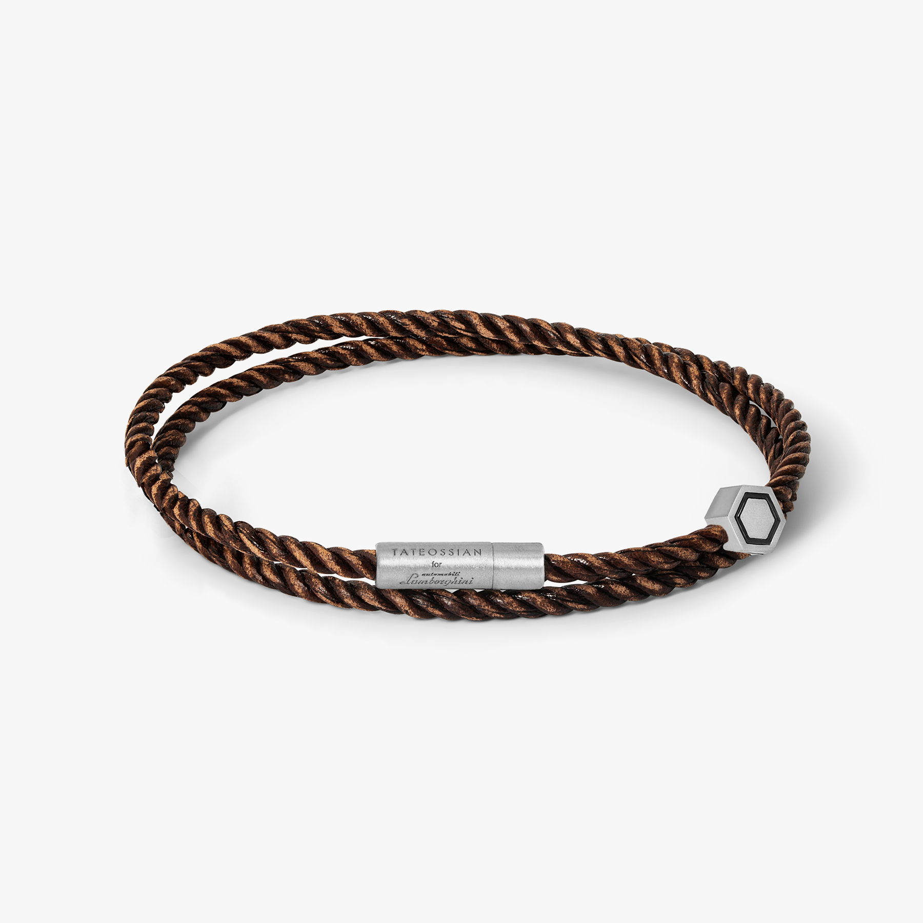 Automobili Lamborghini Hex Mini Pop Pelle In Brown – Tateossian