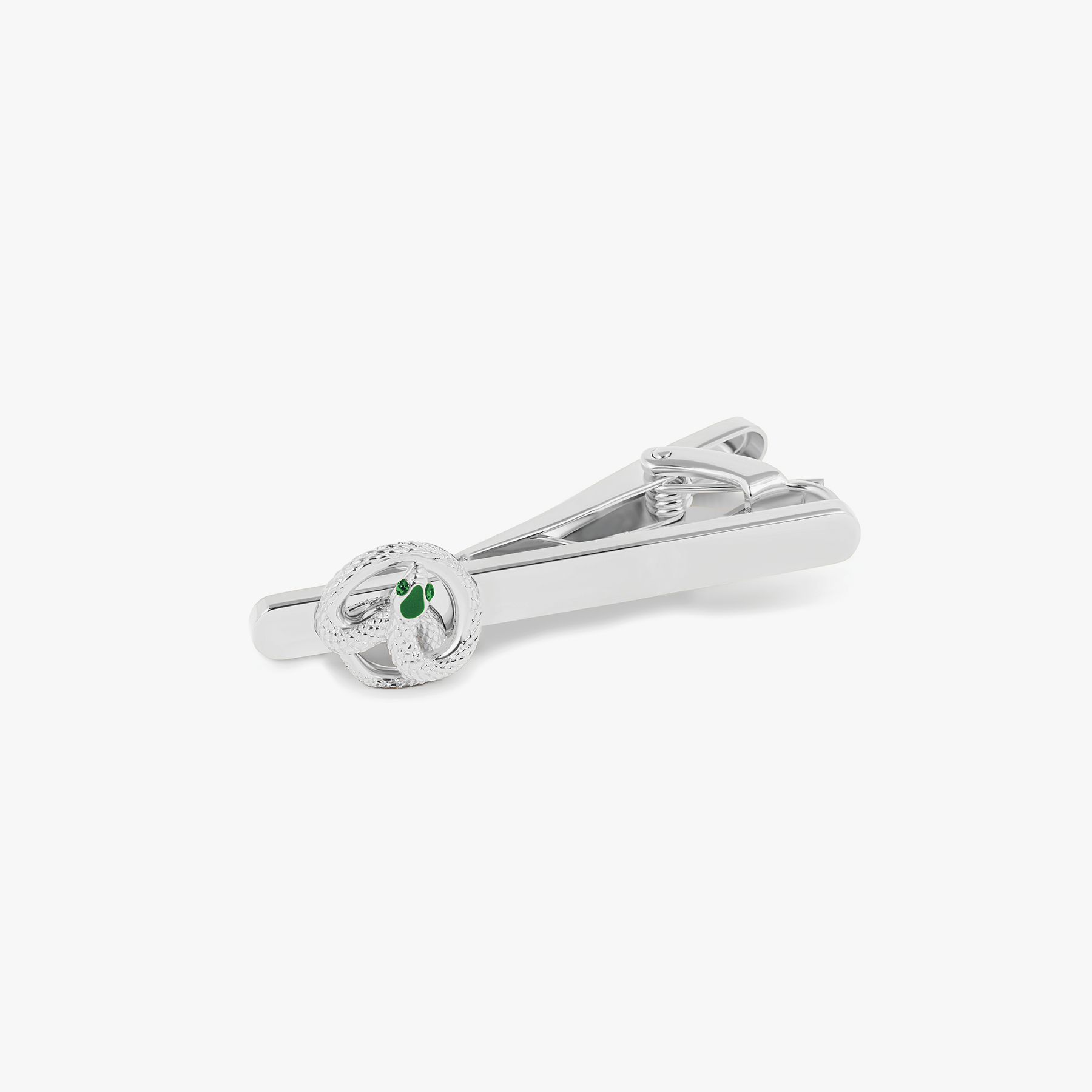 Viper Tie Clip In Palladium & Green Enamel – Tateossian