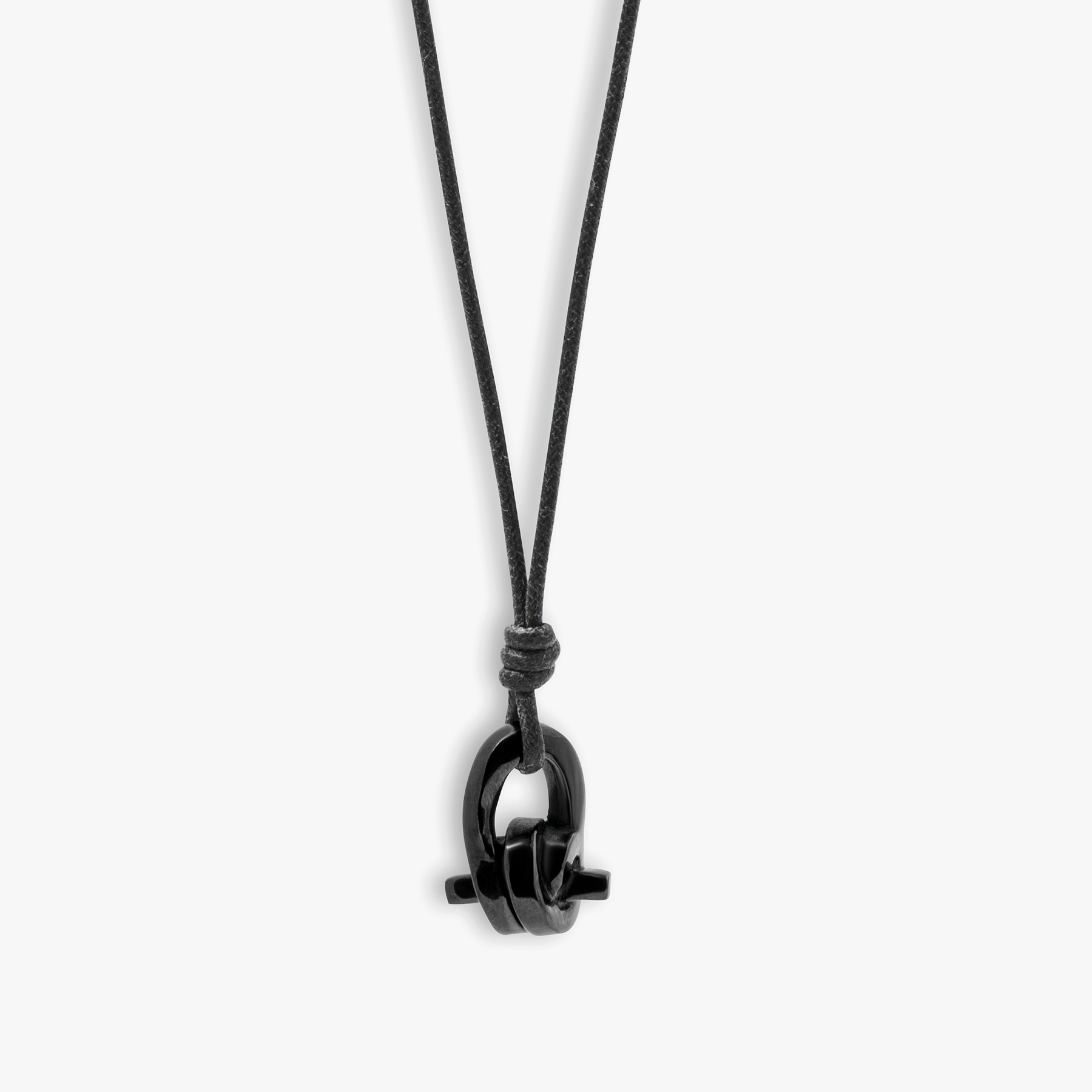 Thompson Twisted knot Necklace in Black – Tateossian