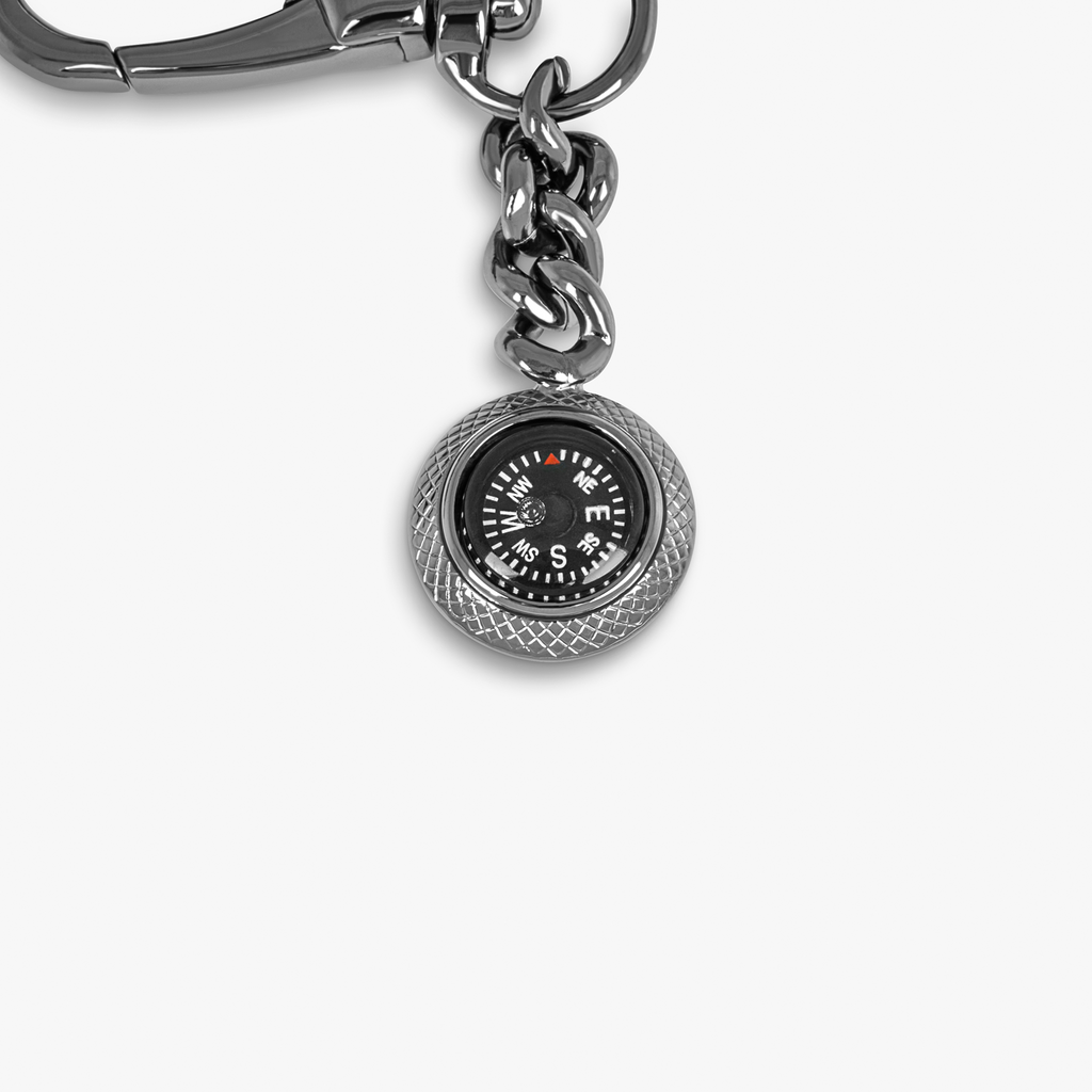 Gunmetal Plated Trouser Chain with Compass Charm – Tateossian