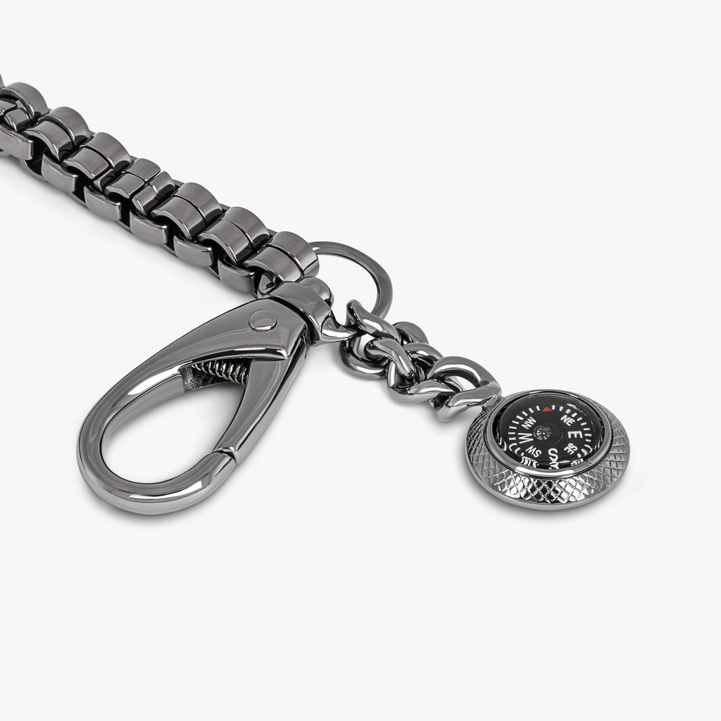 Gunmetal Plated Trouser Chain with Compass Charm – Tateossian