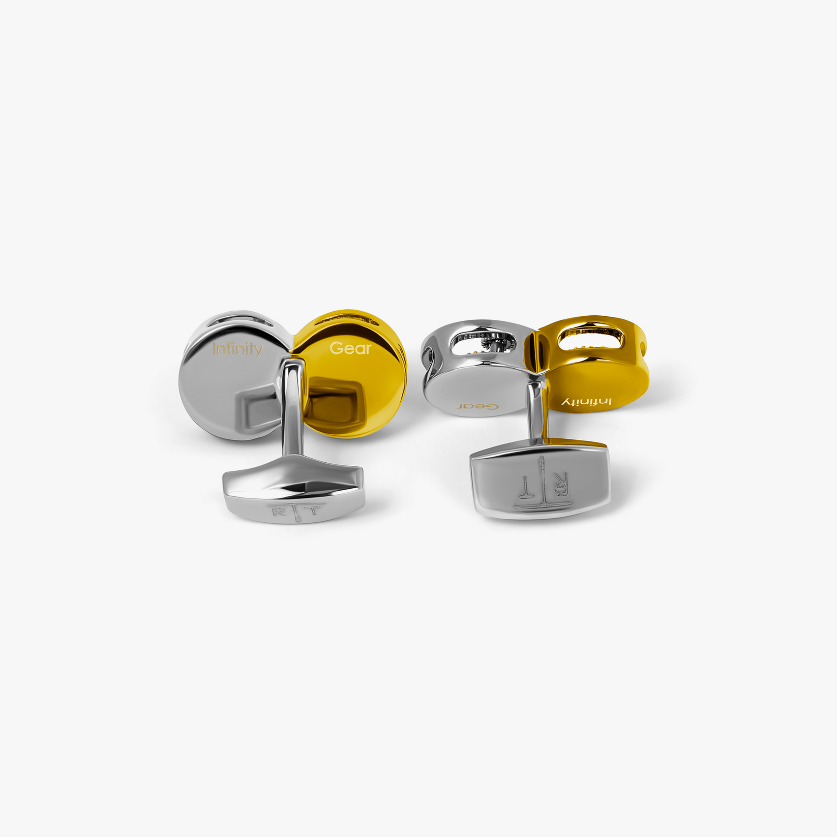 Infinity Gear Cufflinks in Palladium Plated with Multicolour Gears ...