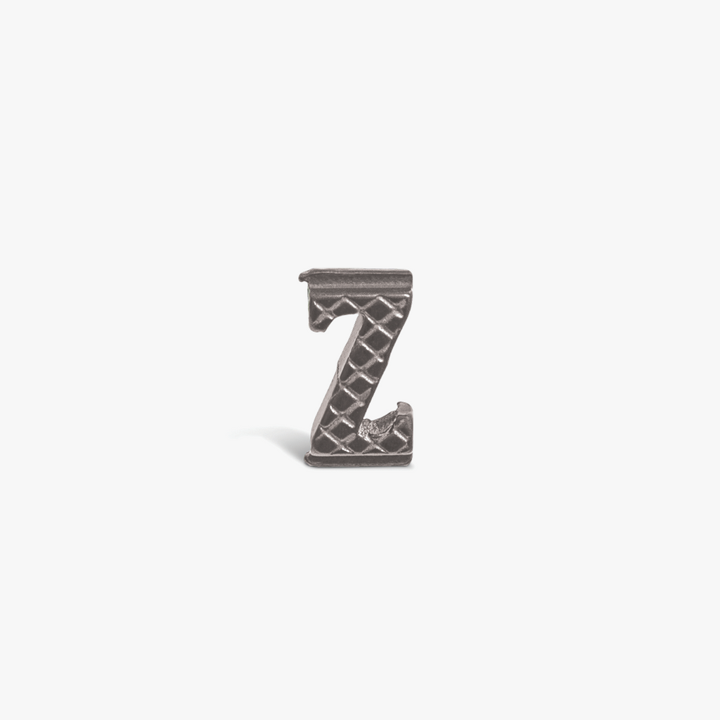 Letter Z Grapheme Charm in Rhodium Plated Stainless Steel – Tateossian