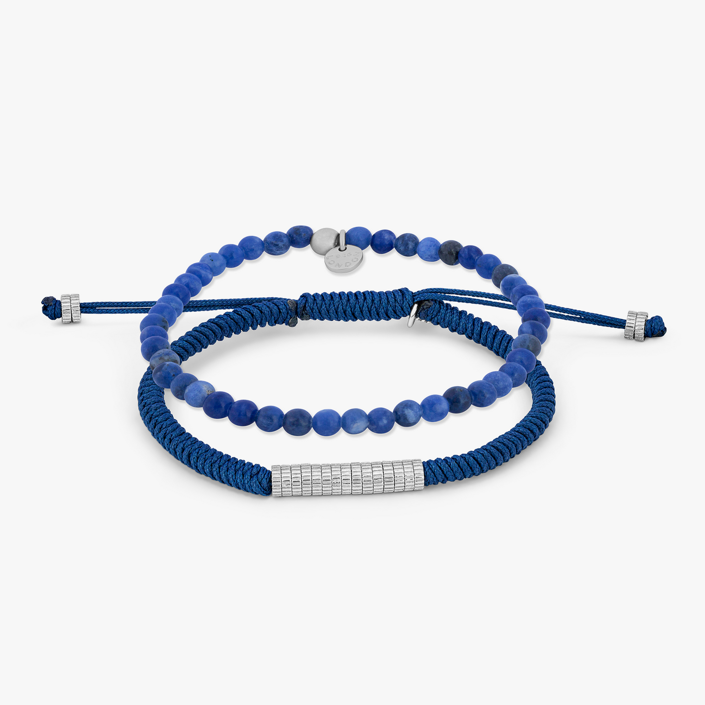 Blue Sterling Silver Macrame Serpente Gear Duo Bracelet – Tateossian
